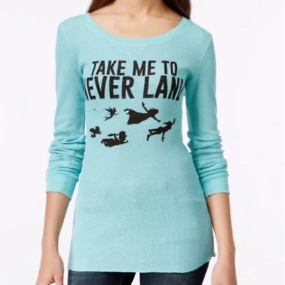 Disney | Tops | Disney Peter Pan Juniors Take Me To Never Land Metallic ...